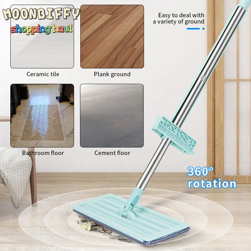 Mops Flat Free Hand Washing Magic Cleaner Selfwring Mop Squeeze ...