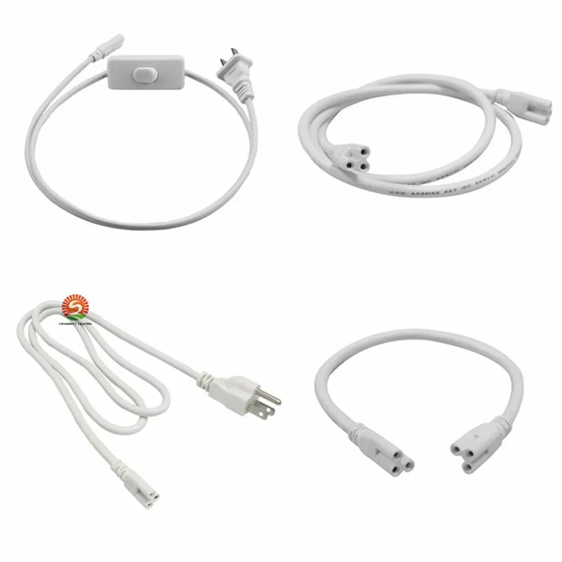 Extension Cord For T8 T5 Led Tubes 2ft 3ft 4ft 5ft 6ft Power Cords With