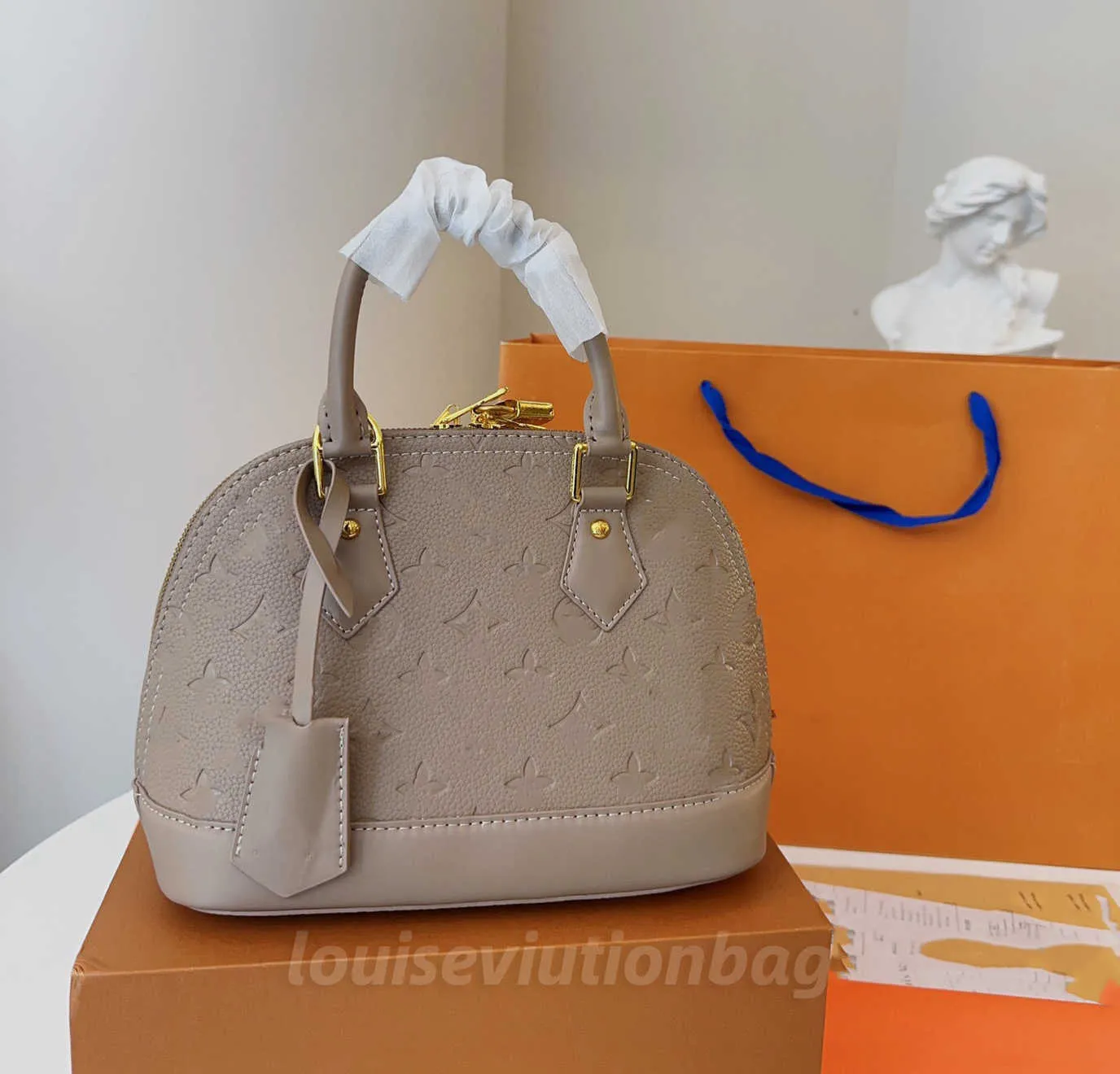 Alma BB Leather Tote Pink Top Handle Bag High Quality Chain Messenger ...