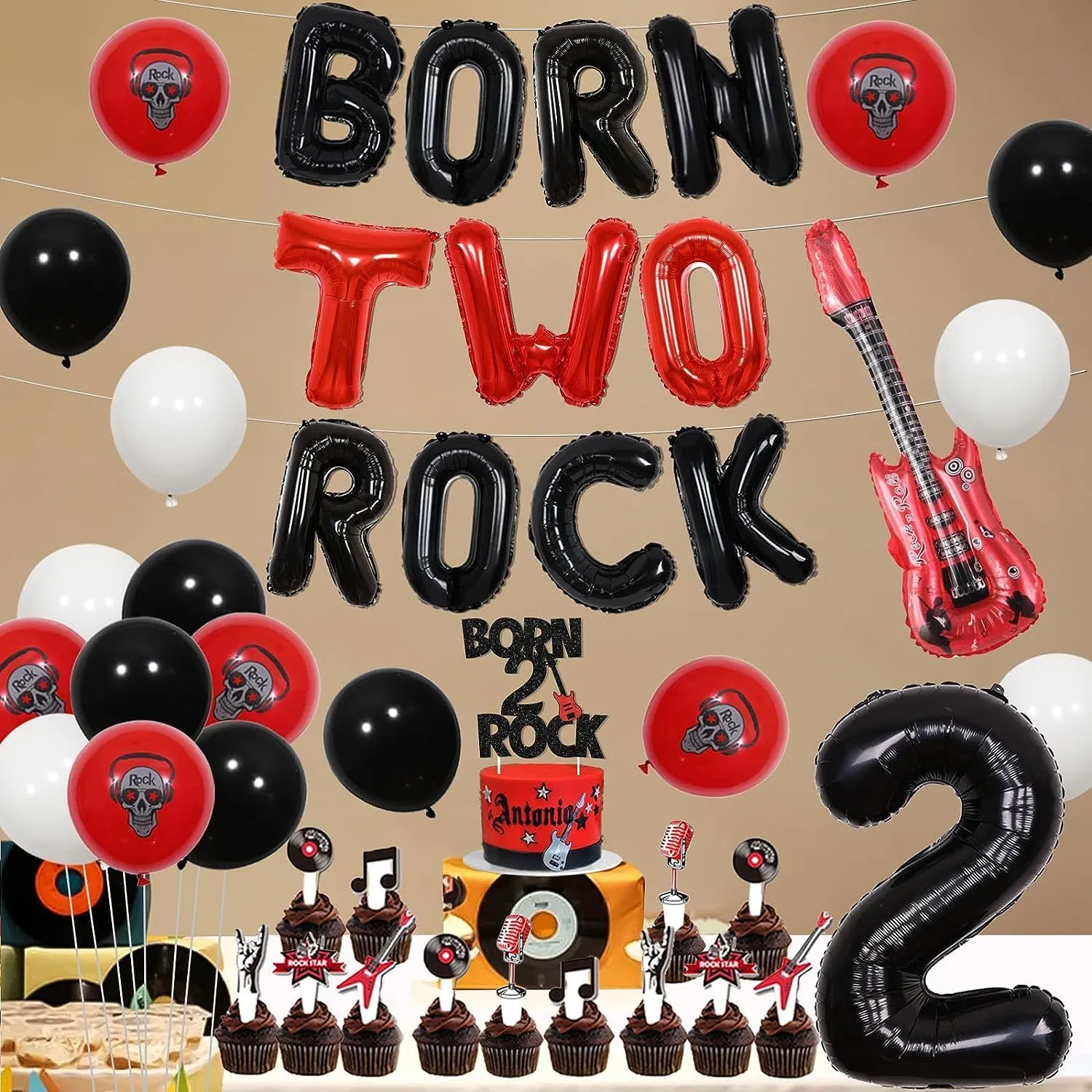 Rock Star Birthday Cake Toppers