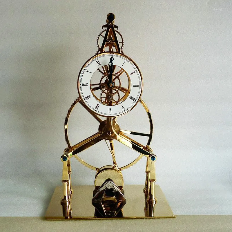 Luxury Copper Mechanical Movement Grandfather Clock Tabletop With ...