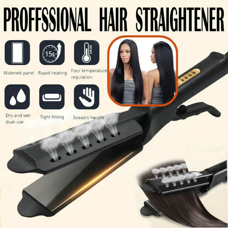Ceramic Tourmaline Ionic 2-in-1 Hair Straightener Curling Iron with ...