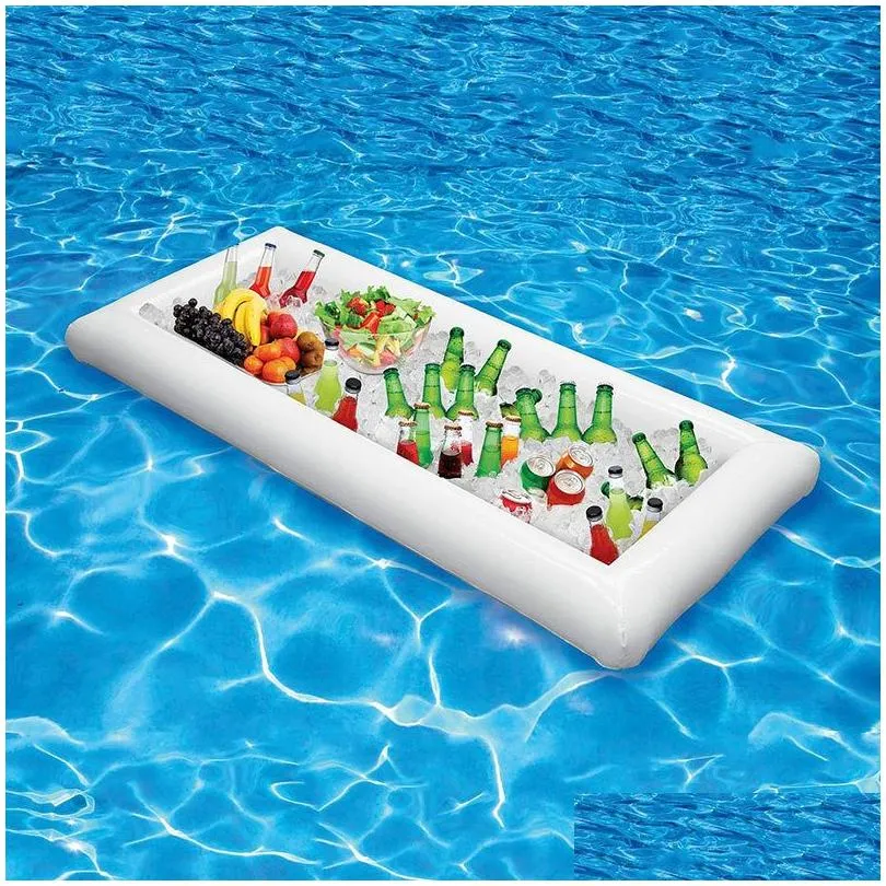 Inflatable Pool Party Buffet - Floating Salad Bar, Drink Holder, Ice ...