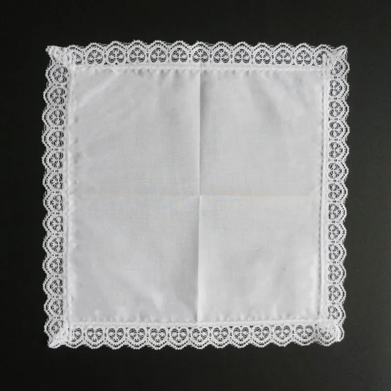 Elegant White Cotton Lace Handkerchiefs - Delicate Wedding ...