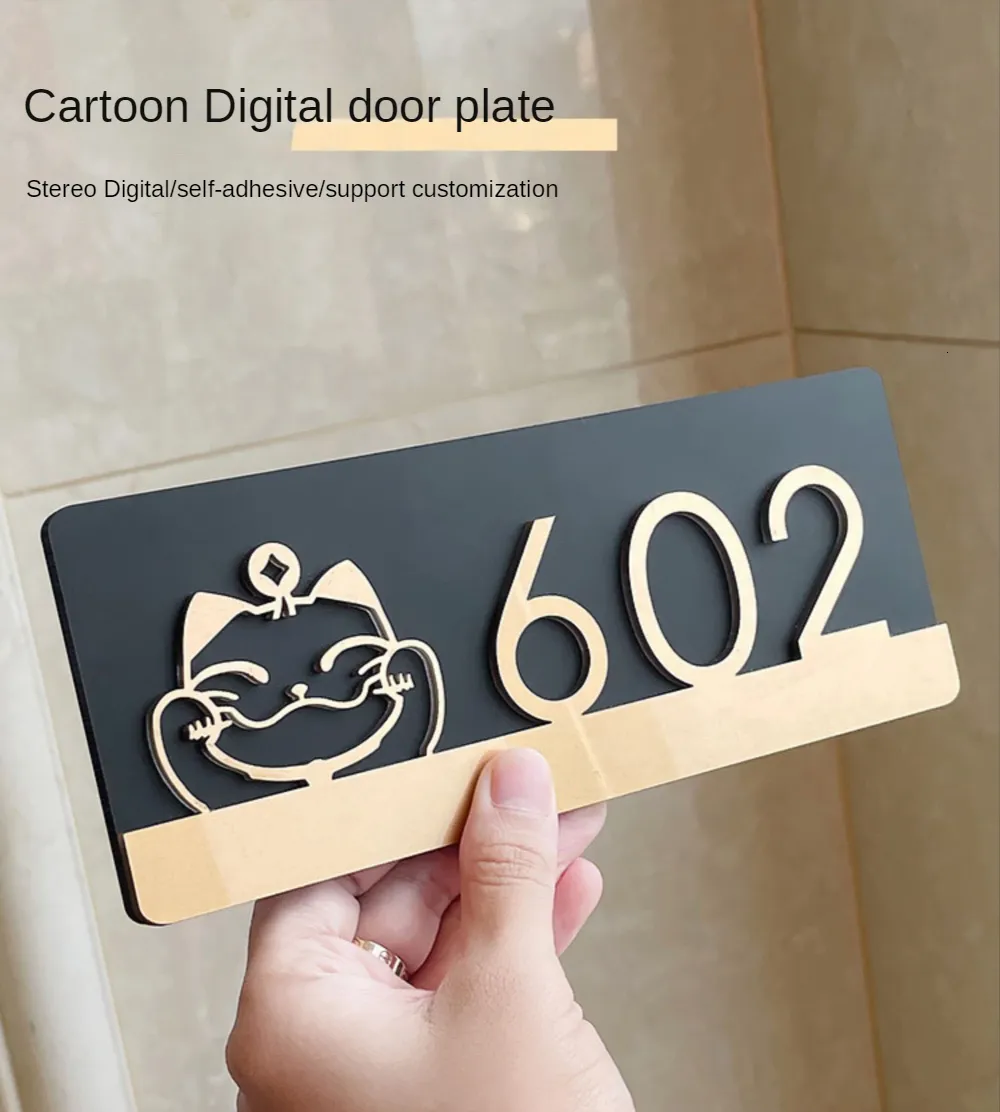 El Acrylic Digital House Number Plate Customized Home Entrance Door ...