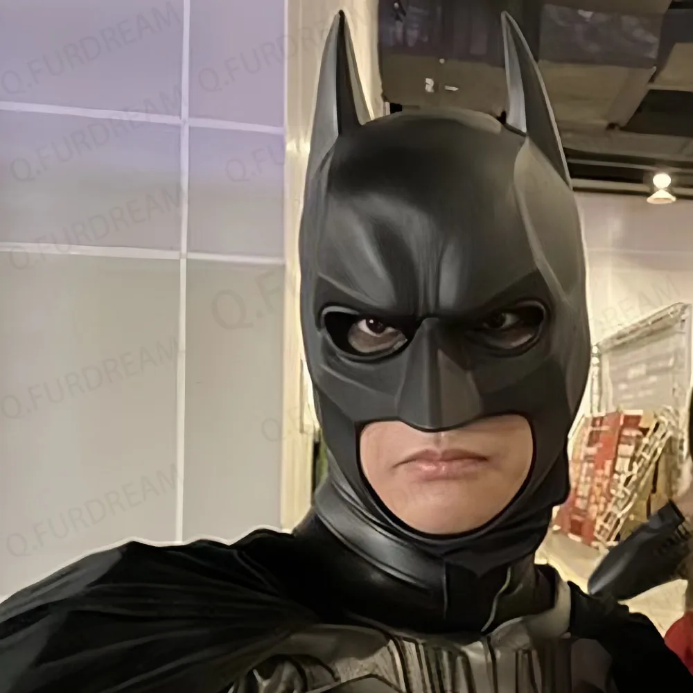 Full Face Bat Mask Rubber Party Mask Beige Latex Dark Knight Cosplay ...