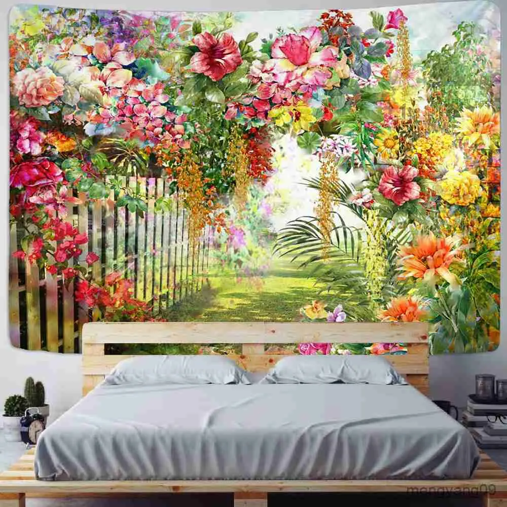 Tapestries Beautiful Flower Stand Tapestry 3D Printing Room Decor ...