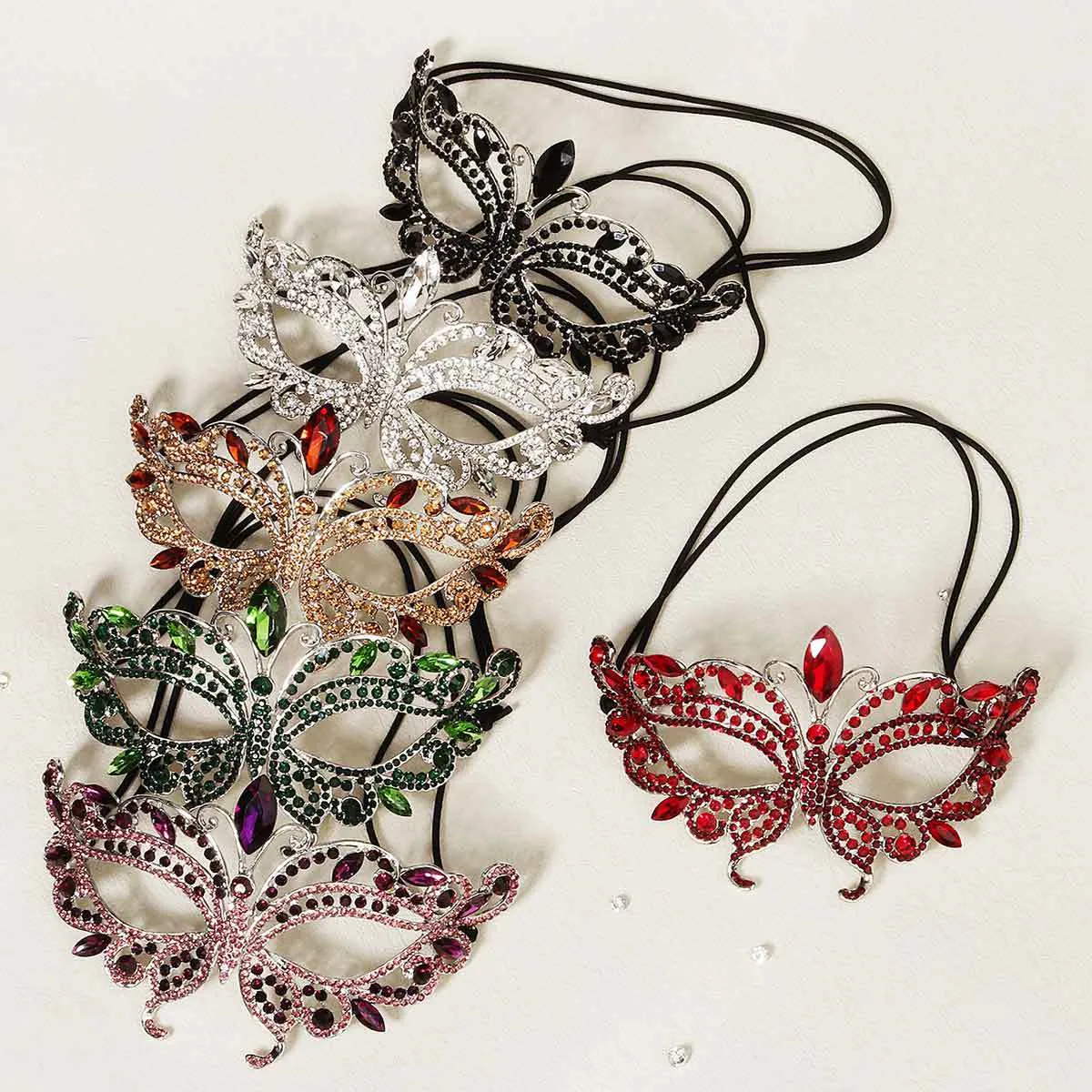 2024 Rhinestone Masquerade Mask - Gold/Silver/Purple/Green Laser Cut ...