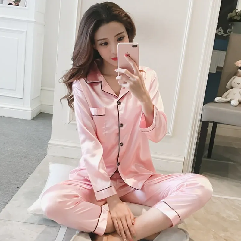 Womens Sleepwear Silk Pajamas Plus Size Women Solid Cute Pajamas For Women Summer Nightwear Pajama Two Piece Set Satin Silk Pyjamas Loungewear 230812 From 9 82 DHgate