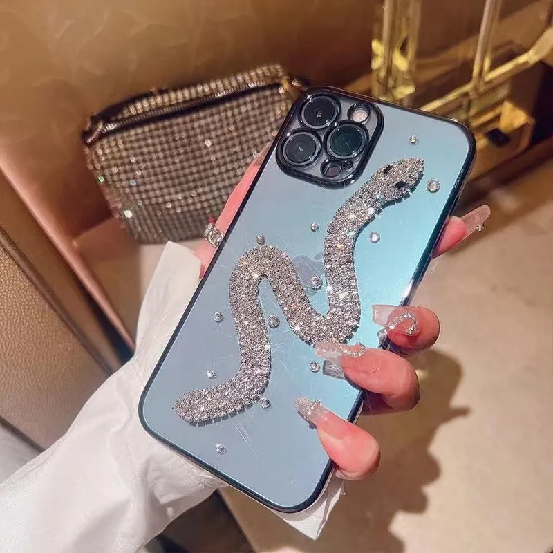 Luxury Designer Rhinotone Snake Skinny Dip Phone Case Transparent ...