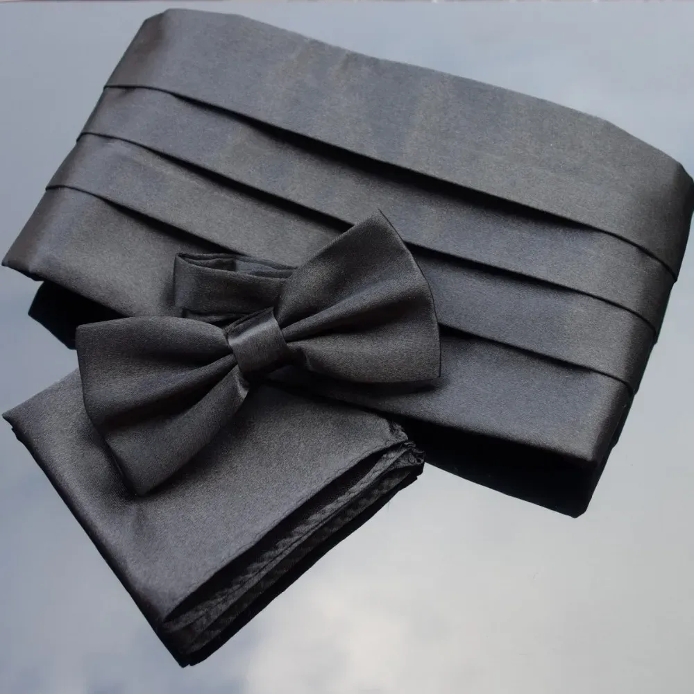 Wedding Men's Cummerbund Set with Pocket Square, Bowtie, and Hanky ...
