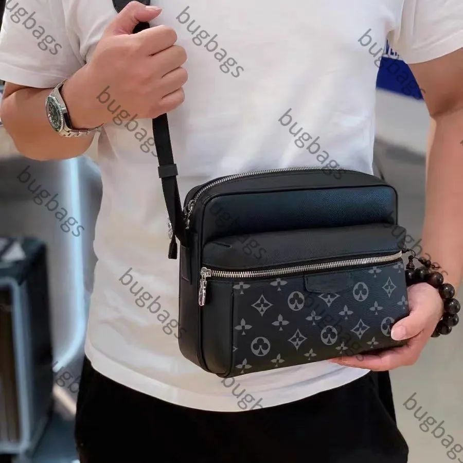 Men's High Quality Black Nylon Messenger Bag Lightweight Outdoor Black ...