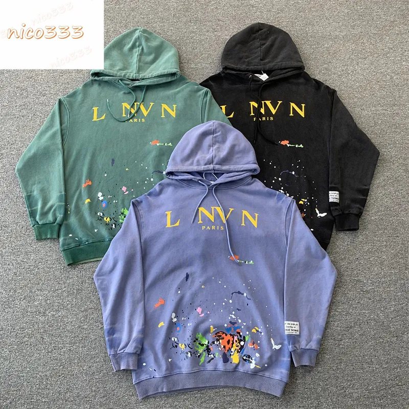 23SS GA DEPTS SPLASH INK GARAFITI LETTERS COTTON TERRY REACK NECNE من ...