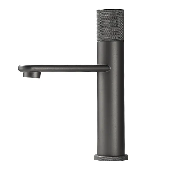 Brushed Brass Sink Faucet Premium Gray Brass Waterfall Spout Hot Cold ...