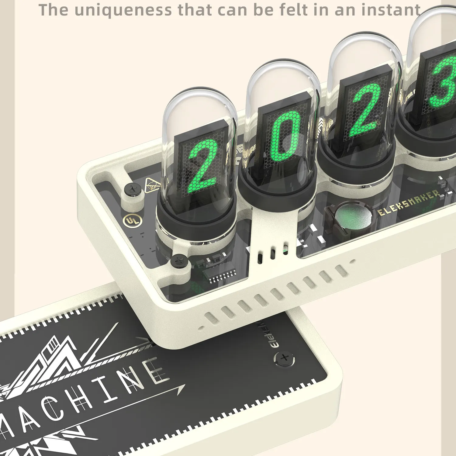 EleksTube 6 Bit IPS Retro Nixie Tube Clock With Backlight Glass & Crystal Digital Desk Clock ...