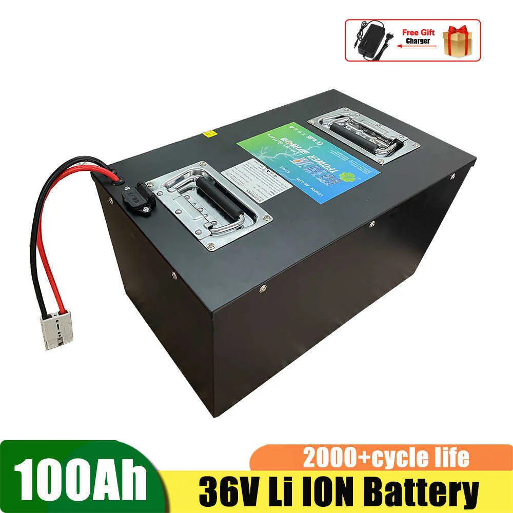 36V 100Ah Lithium Ion Battery Pack Rechargeable for 80lbs 105lbs ...