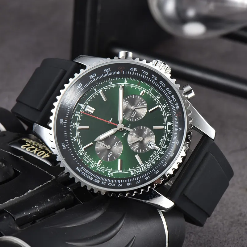 Breitl Men's Quartz Wristwatch with Six Needles Chronograph and Rubber ...