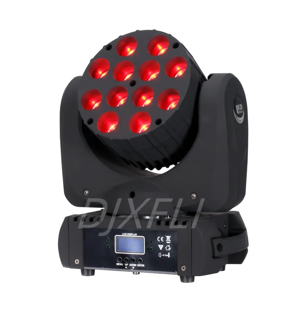 LED Beam Wash 12x12W RGBW 4in1 Moving Head 16.7 Million Color 9/16 DMX ...