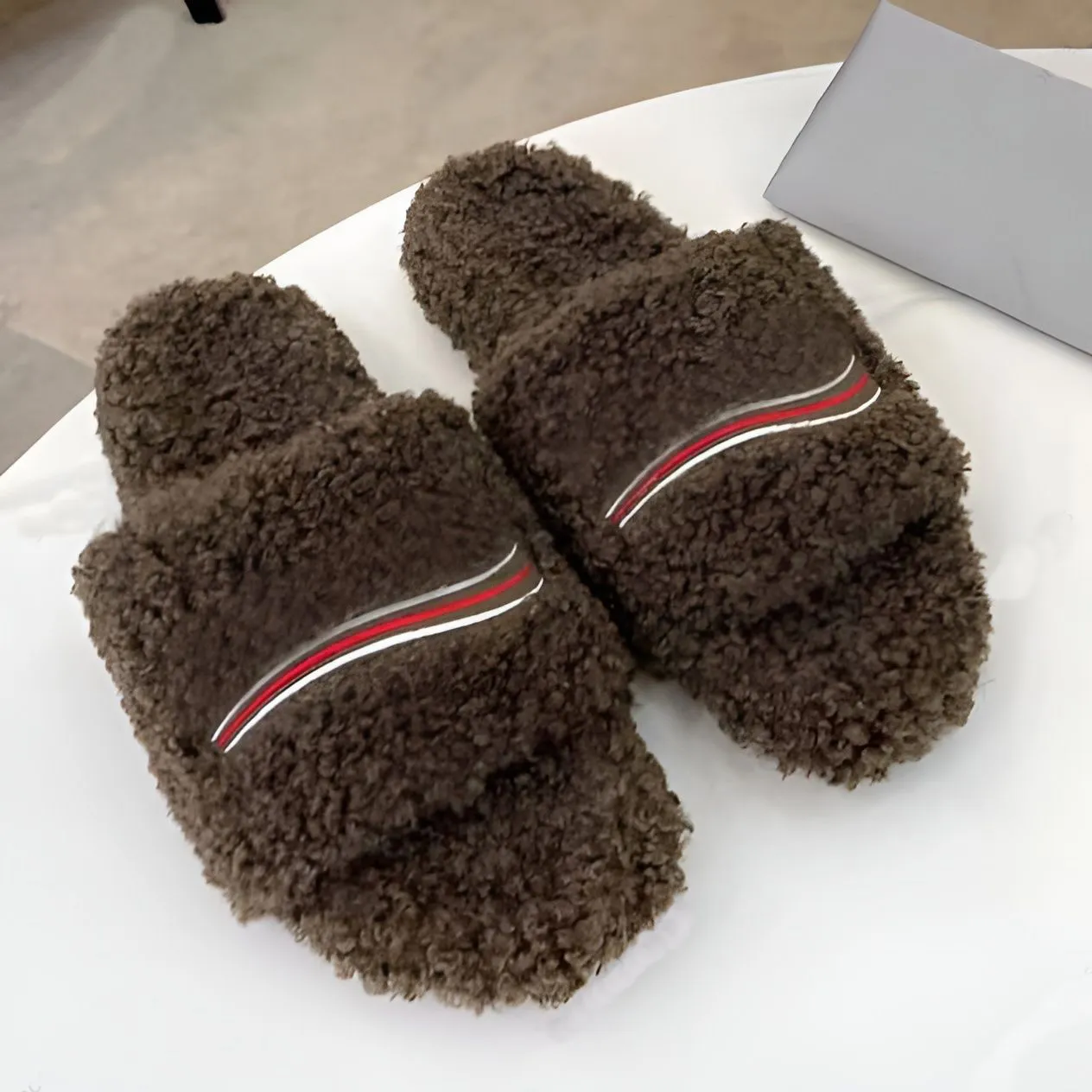 Designer Wool Slides: Luxe & Comfy Womens Sandals With Fuzzy Flip Flops ...