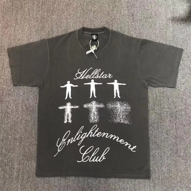 Men's Shirts Washed Gray Hellstar Studios Shirt Men Women High Quality ...