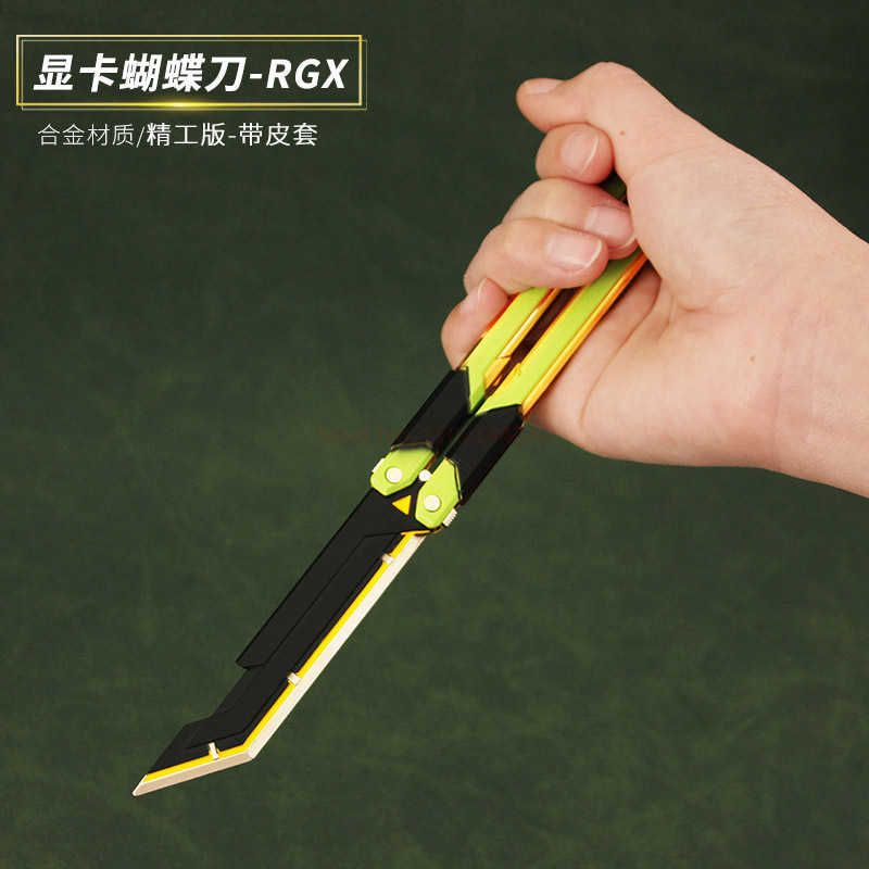 NUEVO VALORANT RGX 11Z Pro Butterfly Knife Game Kneychain Knife Katana Katana Samurai Con ...