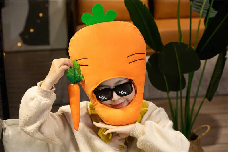 Caps Hats Adult Carrot Plush Hat Role Play Fruit Costume Fun Party Hat ...