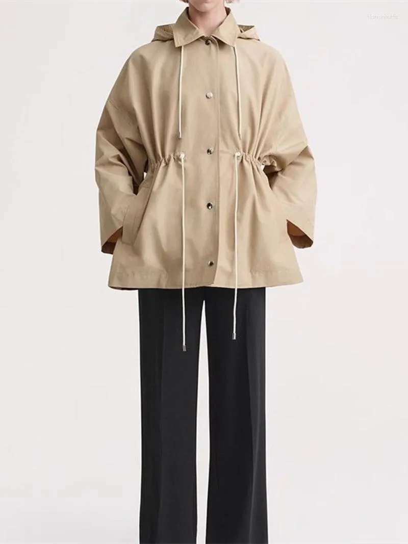 2023 Madewell Hooded Jackets Trench Coat Solid Color, Loose Fit, Short ...