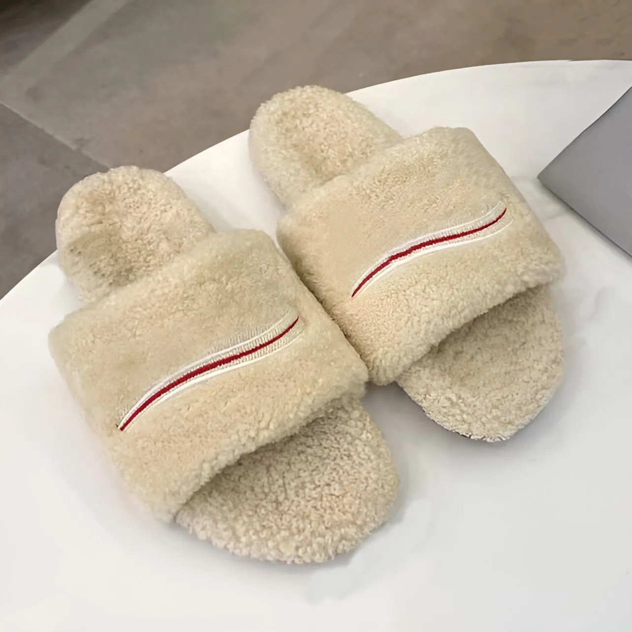 Designer Wool Slides: Luxe & Comfy Womens Sandals With Fuzzy Flip Flops ...
