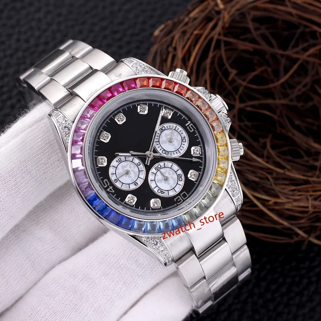 Mens Diamond Watch Automatic Mechanical Movement Waterproof Sapphire ...