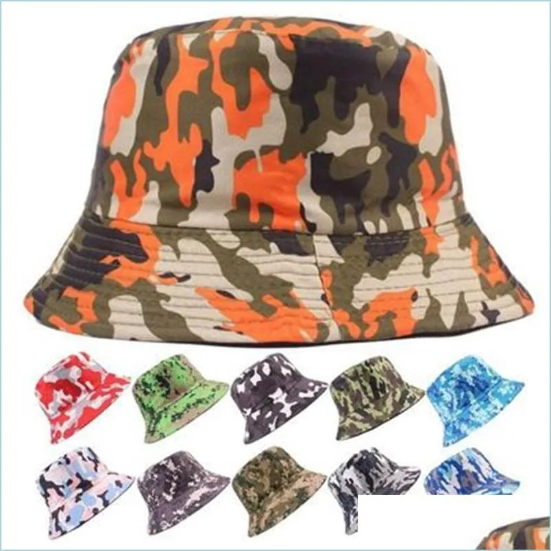 Summer Cartoon Graffiti Camouflage Bucket Hat For Women And Men Wide ...