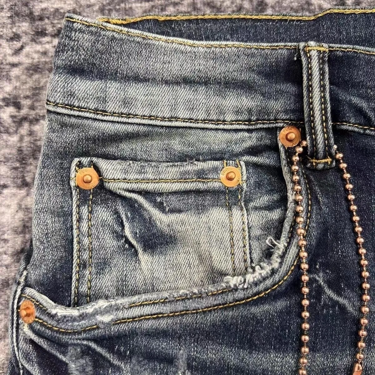 Purple Denim Jeans for Men - Designer Straight Leg Trousers, Retro ...