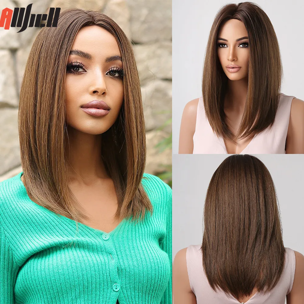 DHgate.com:Straight Dark Brown Bob Wig for Black Women - Synthetic ...