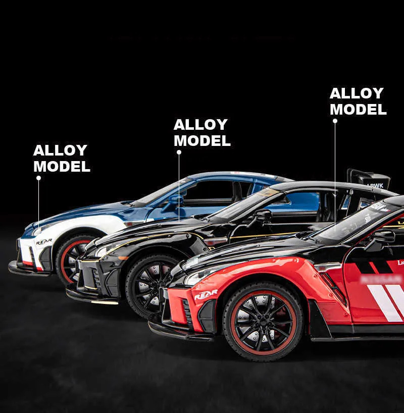 1 24 NISSAN Skyline Are GTR R35 Wide Body Race Alloy Car Model Diecasts ...