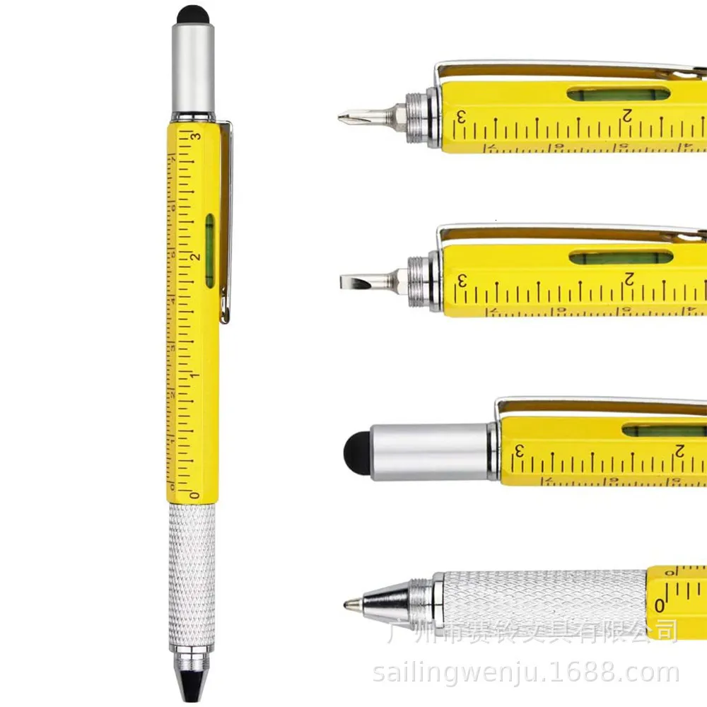 Multifunction Metallic Pen - 6-in-1 Tech Tool: Ballpoint, Ruler ...