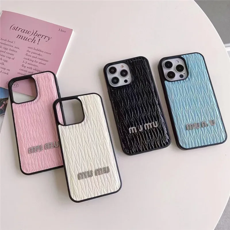 Fashion Embossed Luxury Leather Phone Case for iPhone 15 Pro Max 15 14 ...