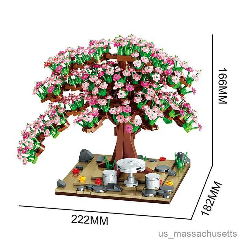Pink Cherry Blossom MOC Mini Plumia Building Blocks 3d DIY Creative ...
