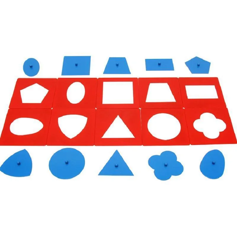Montessori Metal Insets Set - 10 Geometric Shapes, Preschool Learning ...