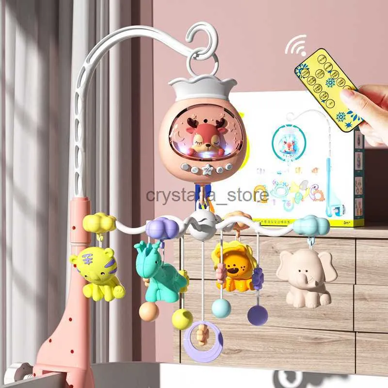 Baby Crib Mobile with Lights & Music - Remote Control Hanging Bell ...