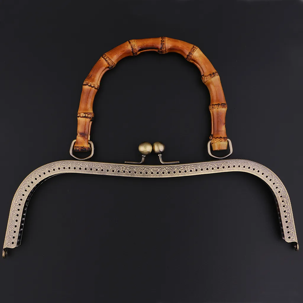 2 Pack Vintage DIY Bag Hardware Kit: 27cm Kiss Clasp Frame & Bamboo ...