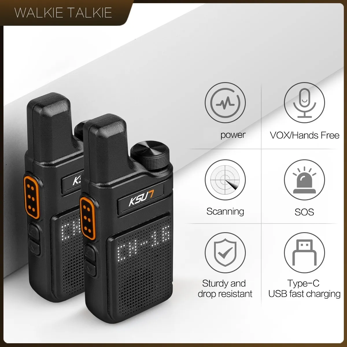 Mini Walkie Talkie PMR Radio - Portable Two-Way Radio, Professional ...