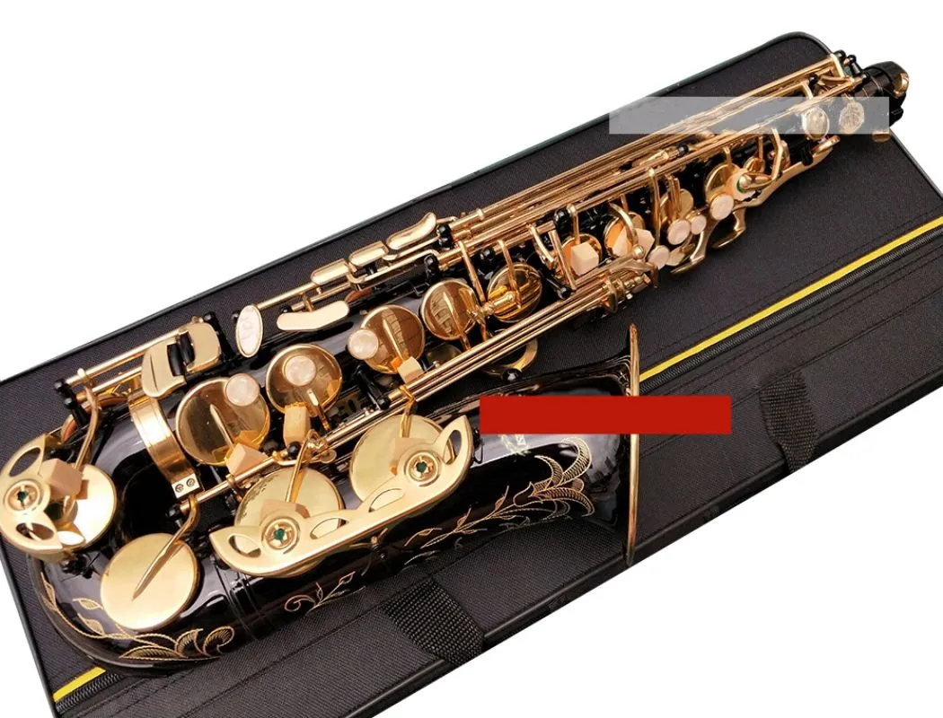DHgate.com:Professional Alto Saxophone Black Gold Eb Tune Flat Sax with ...