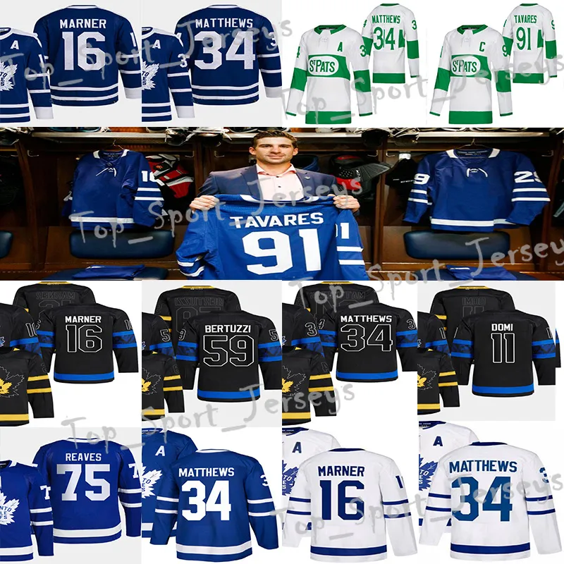 #34 Auston Matthews Reverse Retro Hockey Jersey #16 Mitchell Marner ...