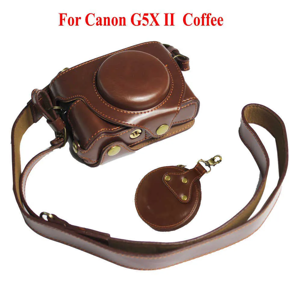 Luxury PU Leather Vintage Leather Camera Case Cover With Strap And Mini ...