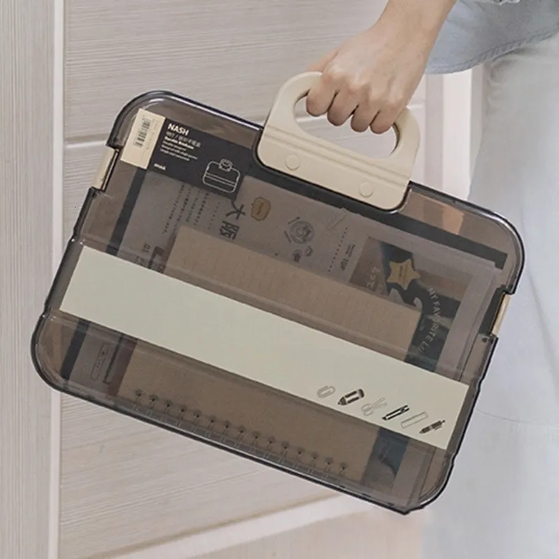 DHgate.com:Portable A4 File Box with Lock Handle, Plastic Transparent ...