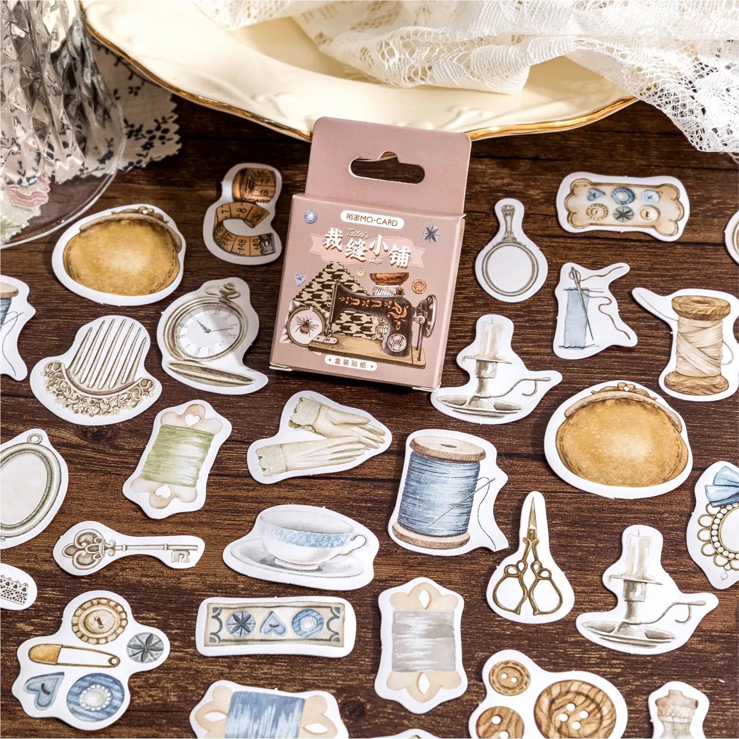 DHgate.com:Cute Retro Tailor Tools Decorative Sticker Sets for ...
