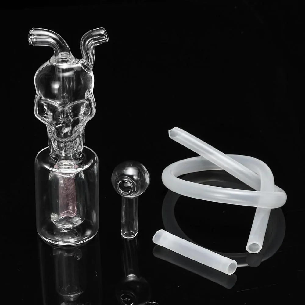 4 Inch Glass Skull Shape Hookah Smoking Pipe Bong With Shisha Chicha ...