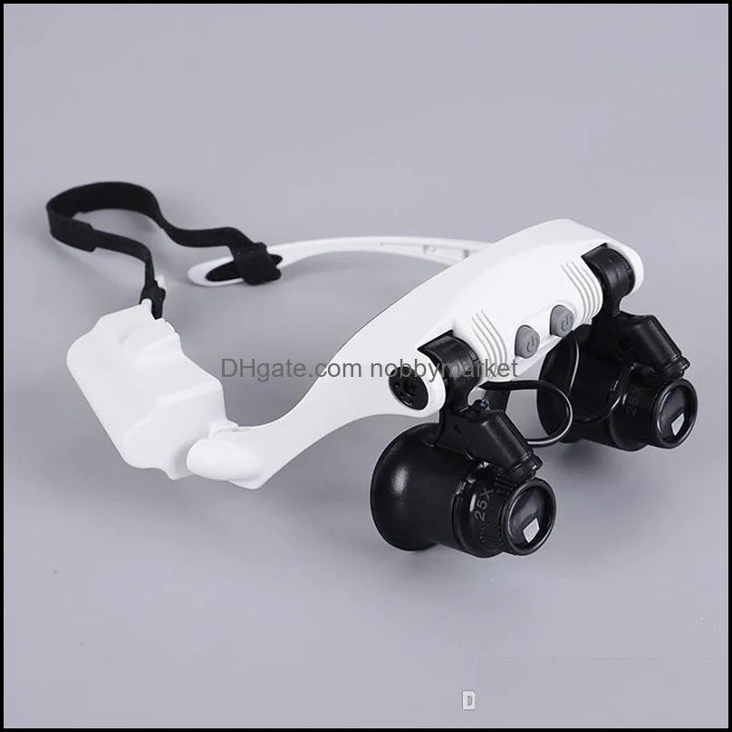 DHgate.com:8-Lens Magnifier Spectacles with LED Lamp, 10X, 15X, 20X ...