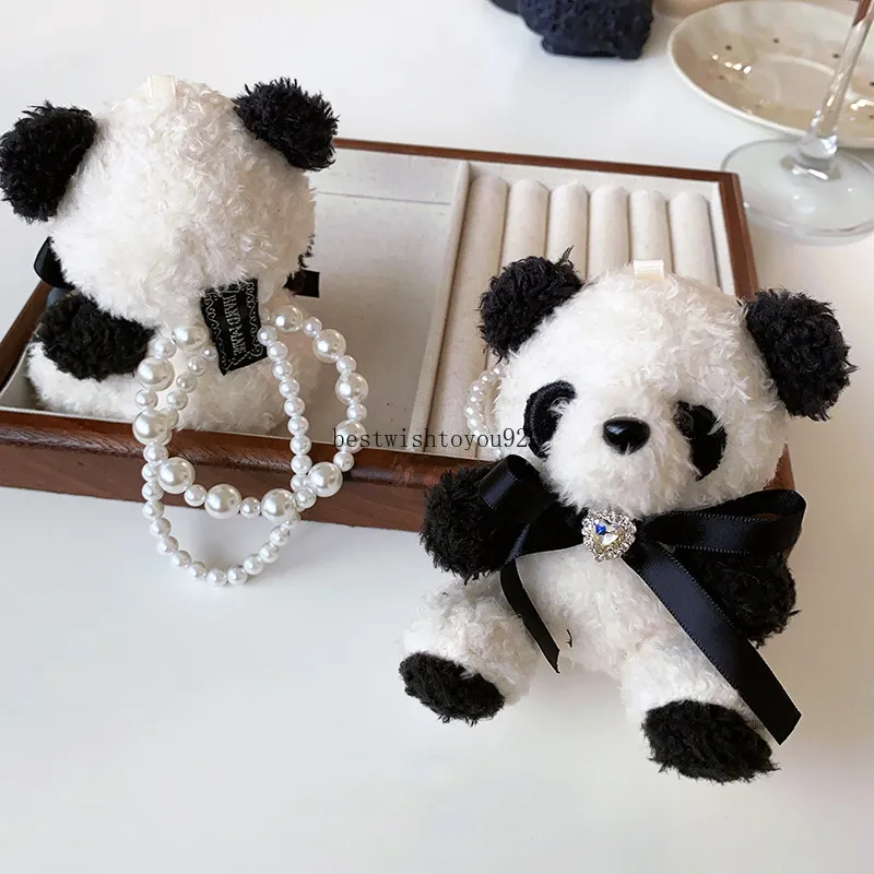 DHgate.com:Cartoon Panda Hair Ties with Crystals & Pearls for Womens ...