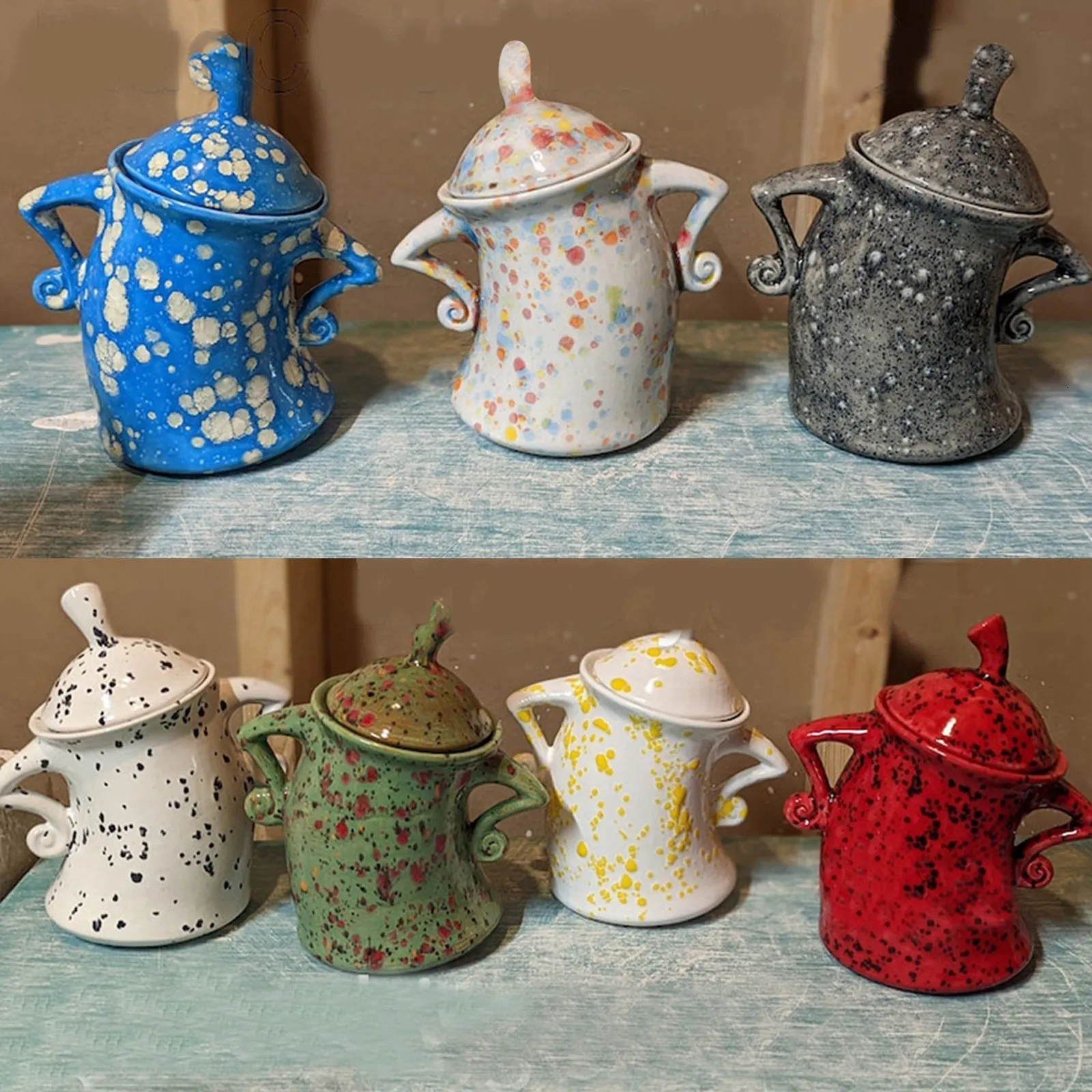 Ceramic Mug With Lid: Novelty Stoneware Coffee Jars, Airtight Canister ...