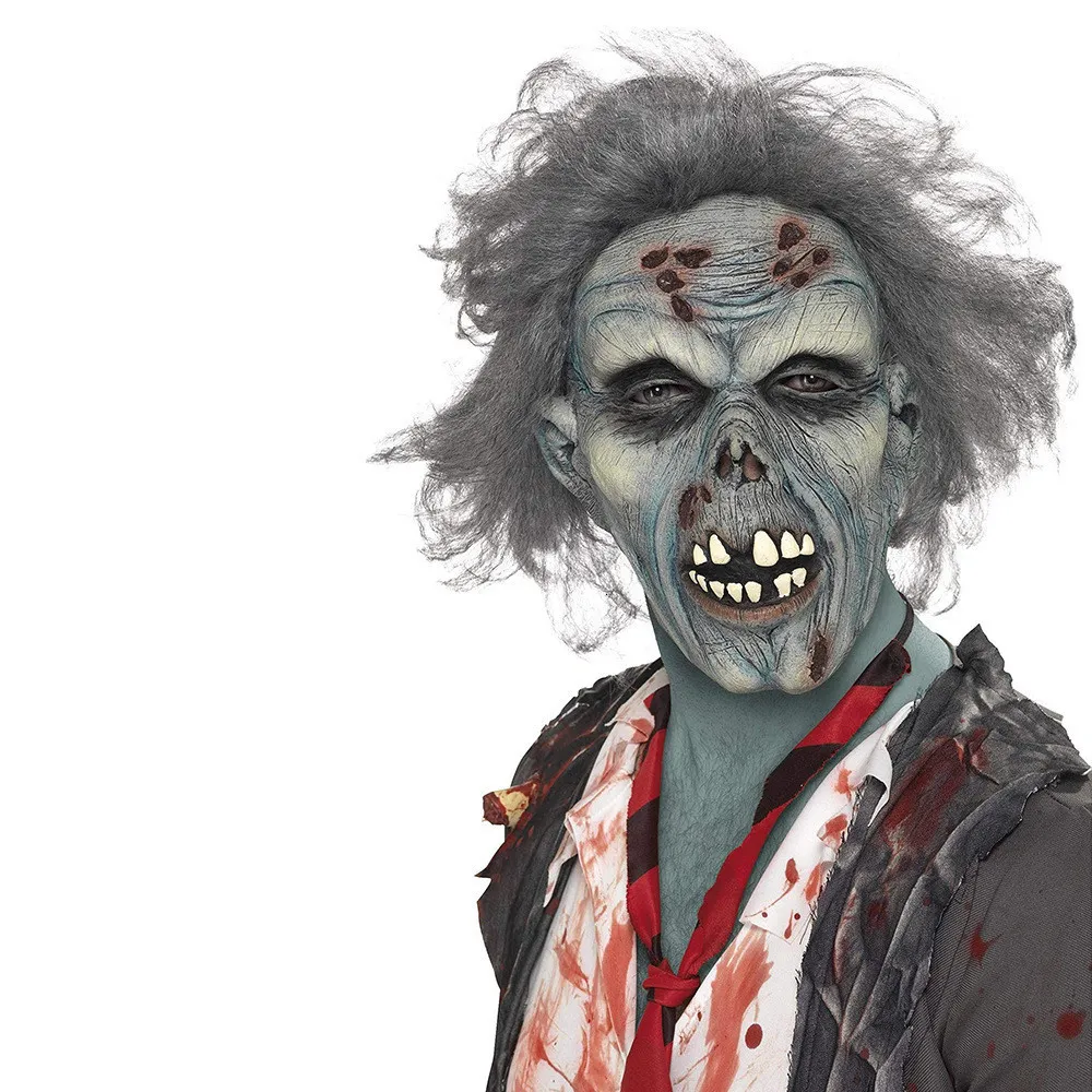 Halloween Zombie Scary Mask Explosive Hair, Creepy Evil Monster Design ...